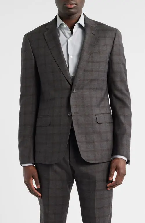Emporio Armani Grey Windowpane Check Virgin Wool Suit
