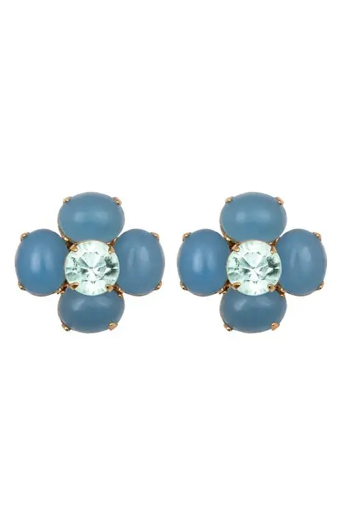 JENNIFER BEHR Quinn Flower Earrings - Blue Chalcedony