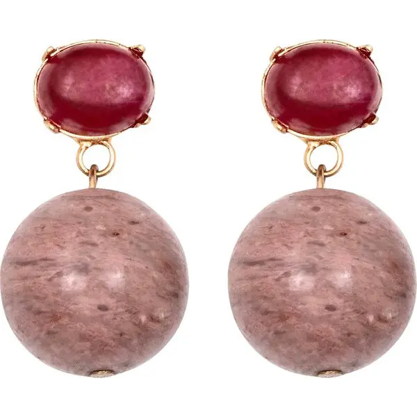 JENNIFER BEHR Everly Drop Earrings - Rhodonite