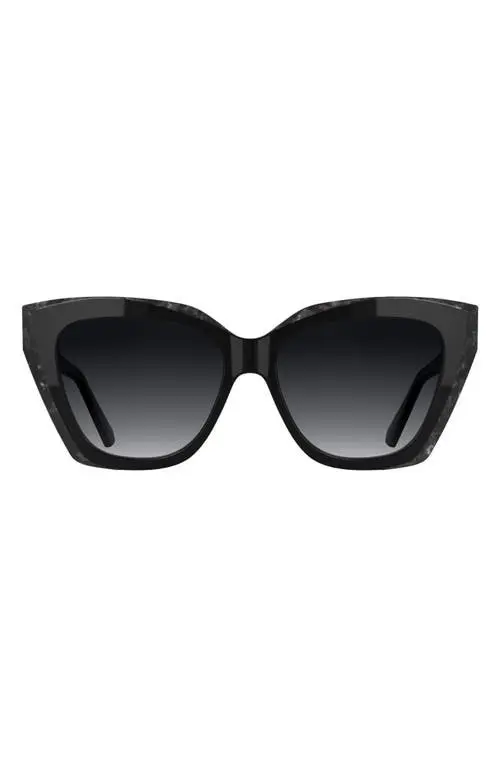 Kendra Scott Katherine 56mm Gradient Cat Eye Sunglasses - Black/marble Black