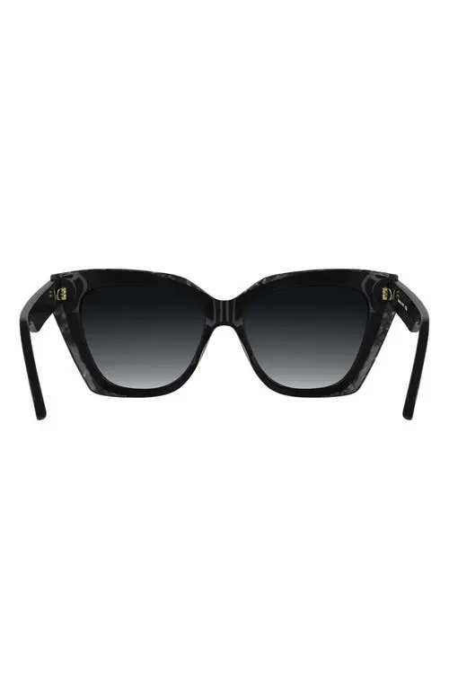Kendra Scott Katherine 56mm Gradient Cat Eye Sunglasses - Black/marble Black
