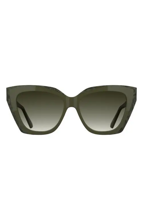 Kendra Scott Katherine 56mm Gradient Cat Eye Sunglasses - Olive Green/marble Green