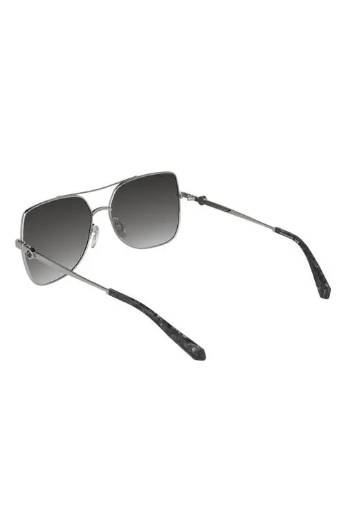 Kendra Scott Davie 60mm Gradient Aviator Sunglasses - Silver