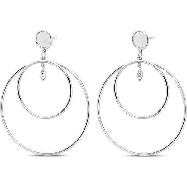 DPT ANTWERP Bella Vita Diamond Hoop Earrings - White Rhodium