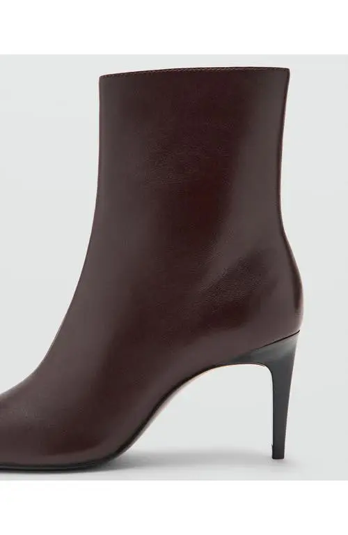Mango Pointed Toe Ankle Booties - Chocolate