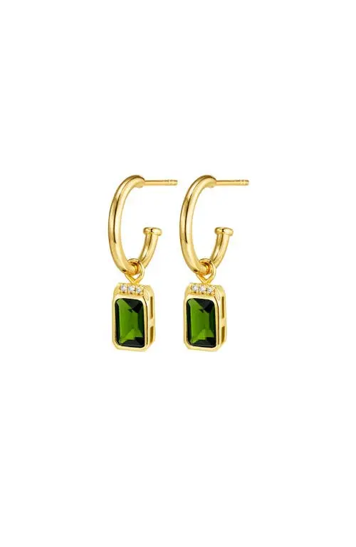 DPT ANTWERP Noelle Diamond And Diopside Hoop Earrings - Diopside Green