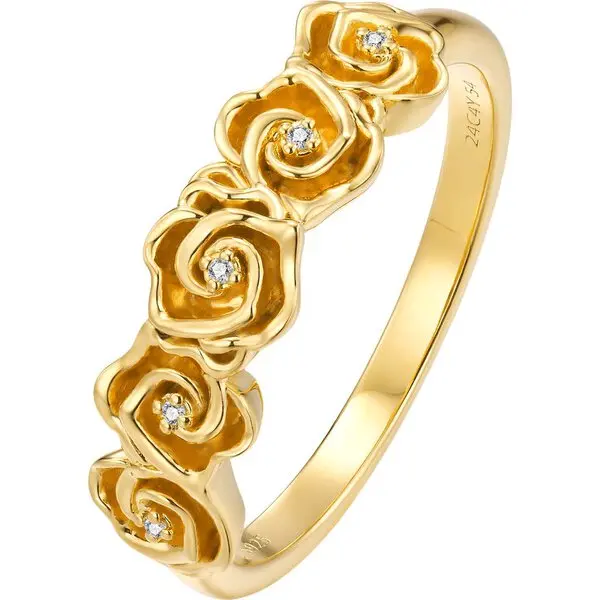 DPT ANTWERP Rosie Diamond Ring - Yellow 18k Gold Plated