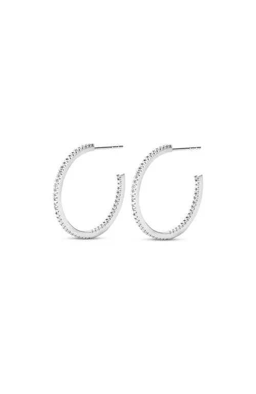 DPT ANTWERP Ever Diamond Hoop Earrings - White Rhodium