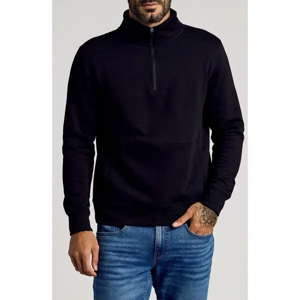 True Classic Fleece Quarter Zip Sweatshirt - Black