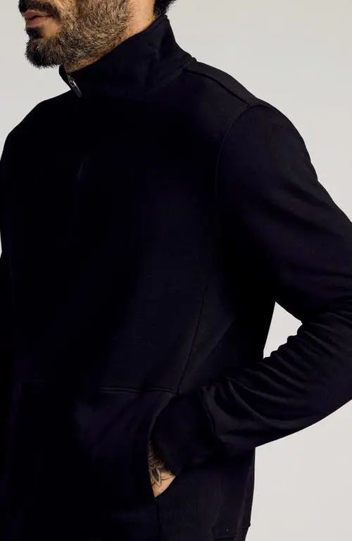 True Classic Fleece Quarter Zip Sweatshirt - Black