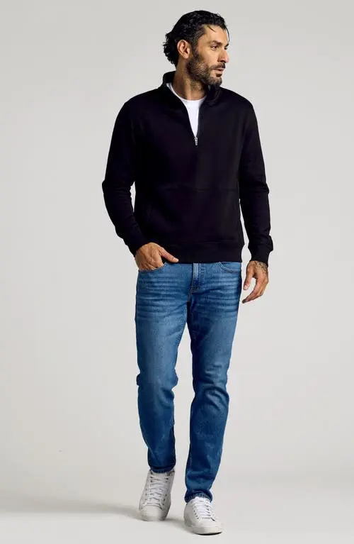 True Classic Fleece Quarter Zip Sweatshirt - Black
