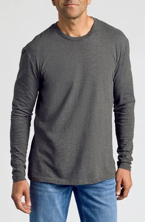True Classic Classic Long Sleeve Crewneck T-shirt - Charcoal Heather Gray