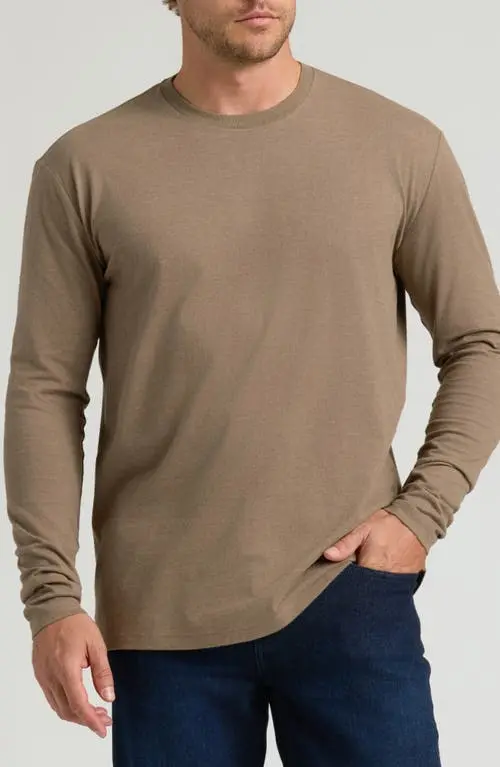 True Classic Classic Long Sleeve Crewneck T-shirt - Dark Heather Sagewood