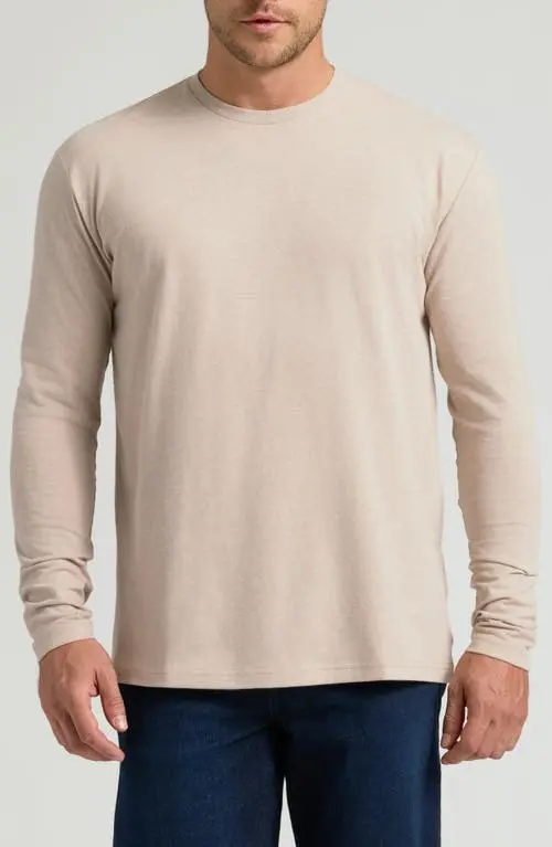True Classic Classic Long Sleeve Crewneck T-shirt - Heather Truffle