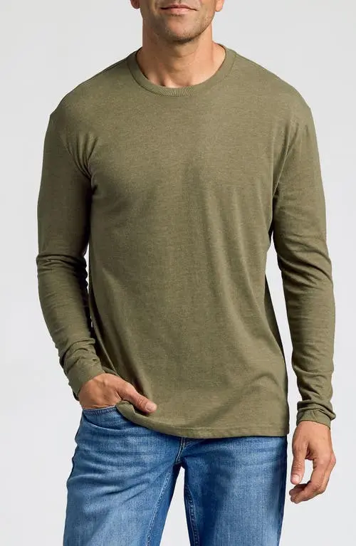 True Classic Classic Long Sleeve Crewneck T-shirt - Military Green