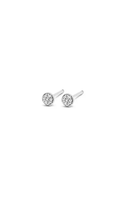 DPT ANTWERP First Diamond Stud Earrings - White Rhodium