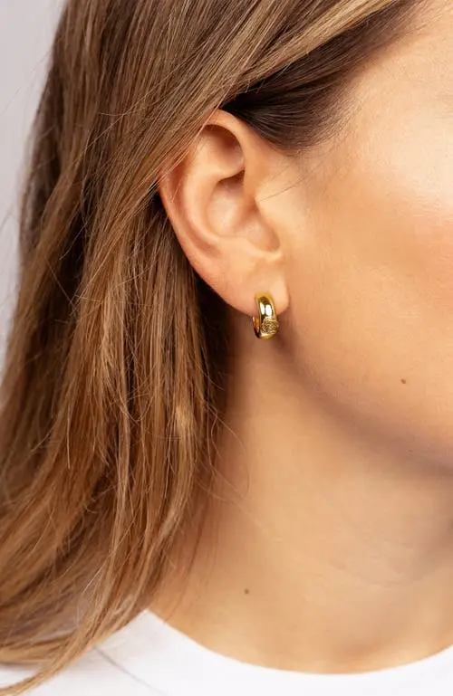 DPT ANTWERP 18k Yellow Gold Plated Sterling Silver Diamond Hoop Earrings - Rosie