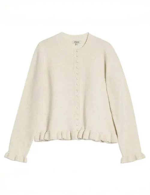 ALBARAY Frill Button Cardigan