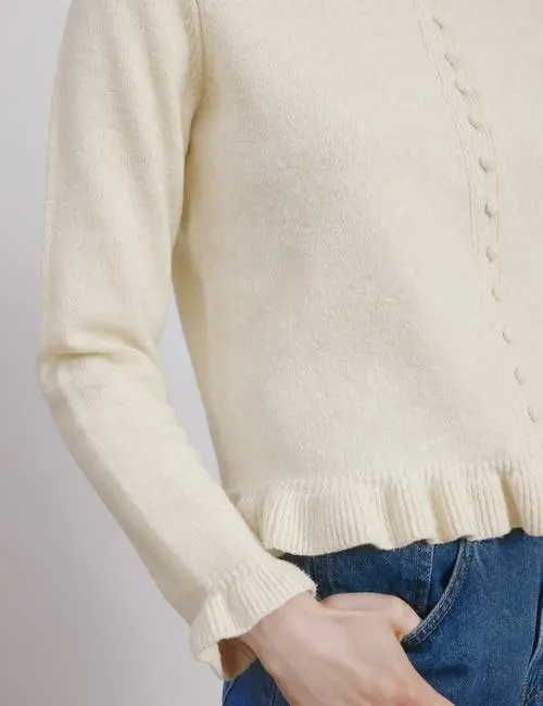 ALBARAY Frill Button Cardigan