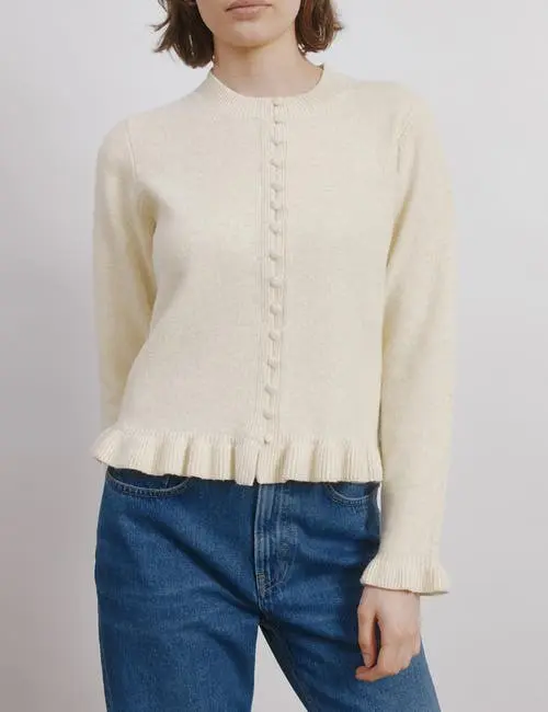 ALBARAY Frill Button Cardigan