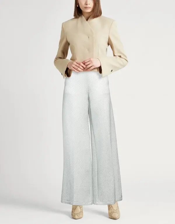 FORTE_FORTE Virgin Wool Viscose Wide-leg Pants - Blue