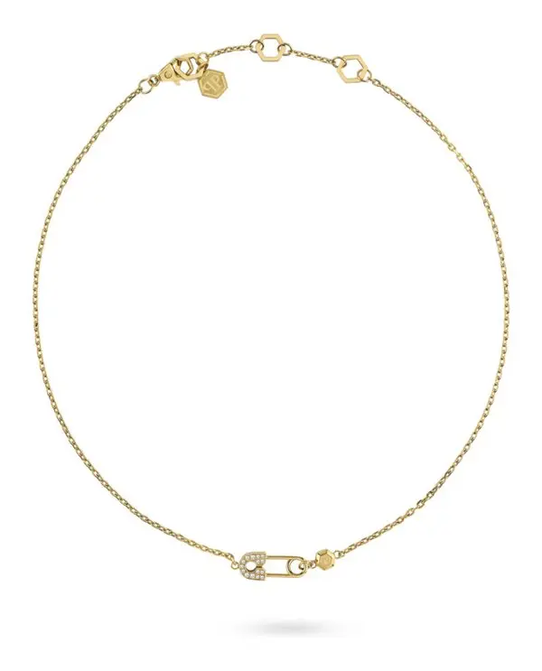 Philipp Plein Plein Safety Pin Cable Chain Necklace - Gold