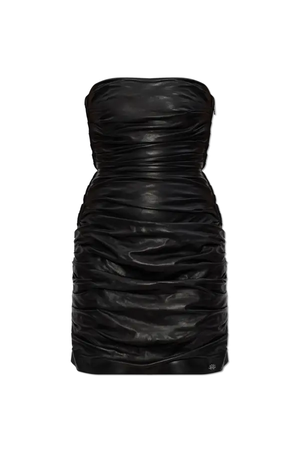 Amiri Leather Bandeau Mini Dress