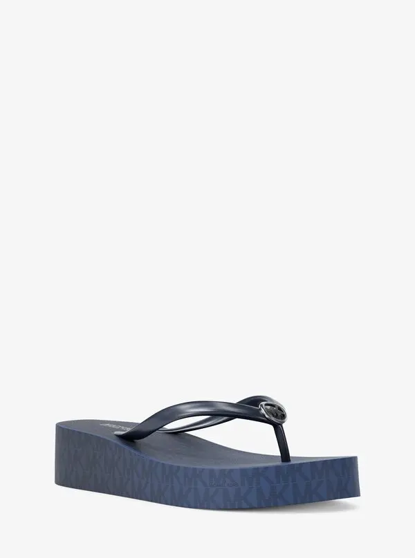 Michael Kors Bedford Ombré Signature Logo Flip Flops - Blue