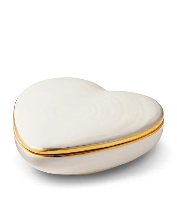 Aerin Shagreen Heart Jewellery Box - White