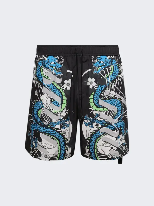 Amiri Dragon Print Shorts - Black
