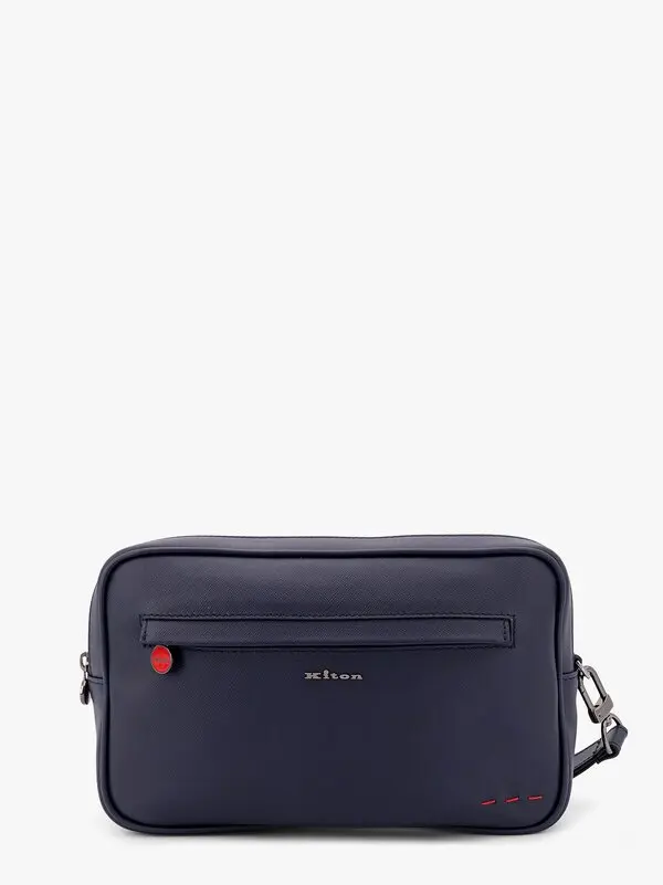 Kiton Leather Clutch - Blue