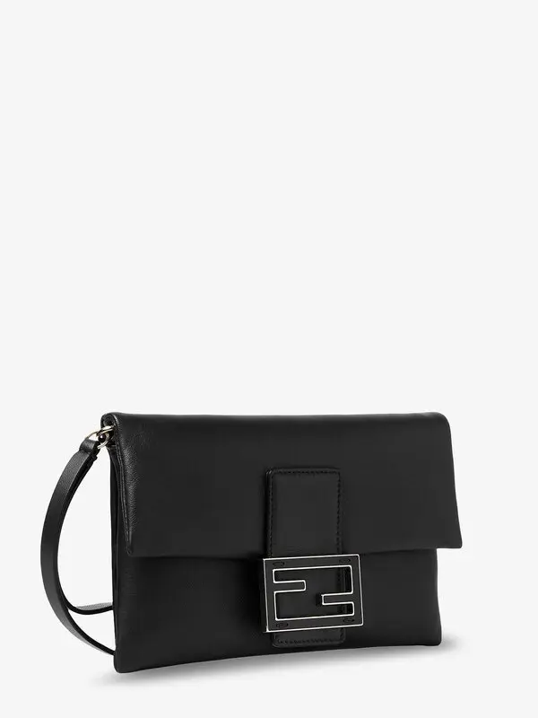 Fendi Mamma Baguette Leather Bag - Black