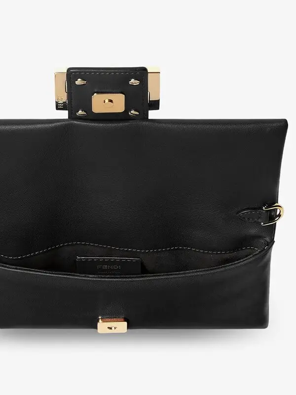 Fendi Mamma Baguette Leather Bag - Black