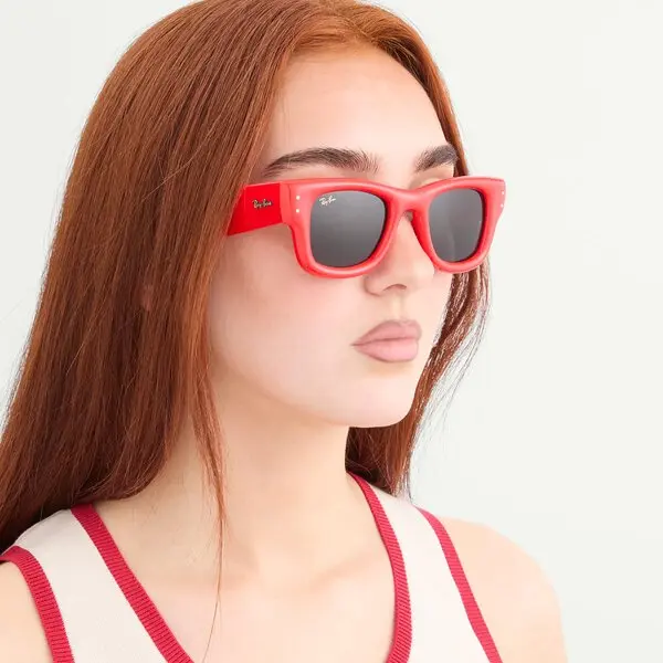 Ray-ban X A$ap Rocky Wayfarer Puffer Sunglasses - Red/dark Grey