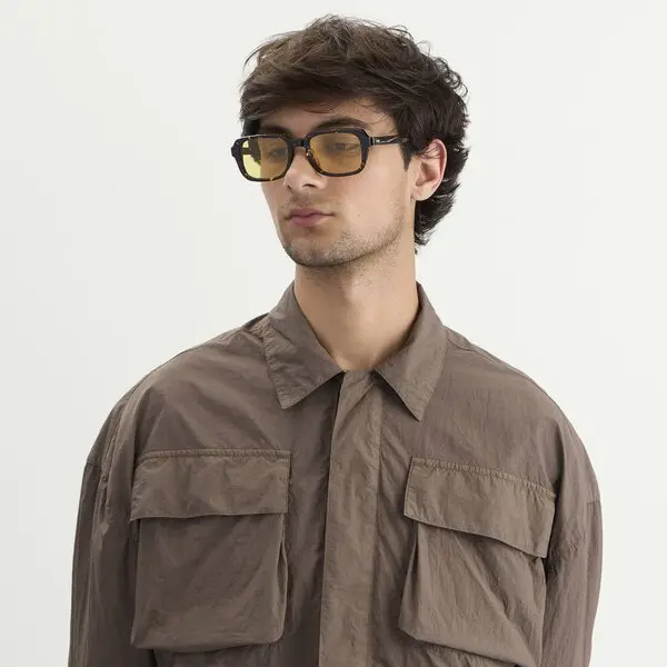 OSCAR DEEN Nelson Rectangular Sunglasses - Ember/yellow
