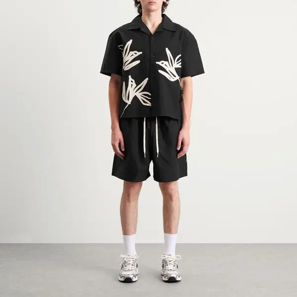 MKI MIYUKI ZOKU Washed Ink Flower Shorts