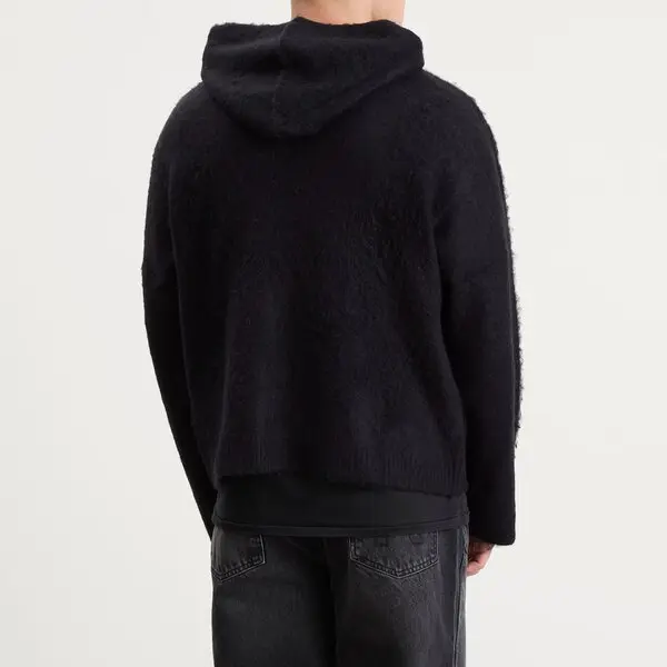 REPRESENT Textured Borg Hoodie - Jet Black