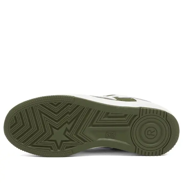 A BATHING APE Negative Sta Sneakers - White/olive