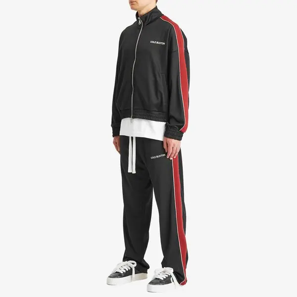 COLE BUXTON Contrast Tape Track Jacket - Black/red