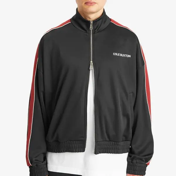 COLE BUXTON Contrast Tape Track Jacket - Black/red