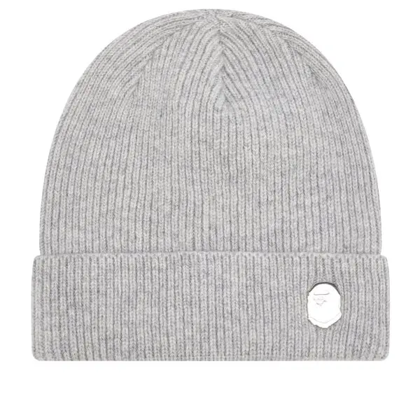 A BATHING APE One Point Knitted Beanie Hat - Grey