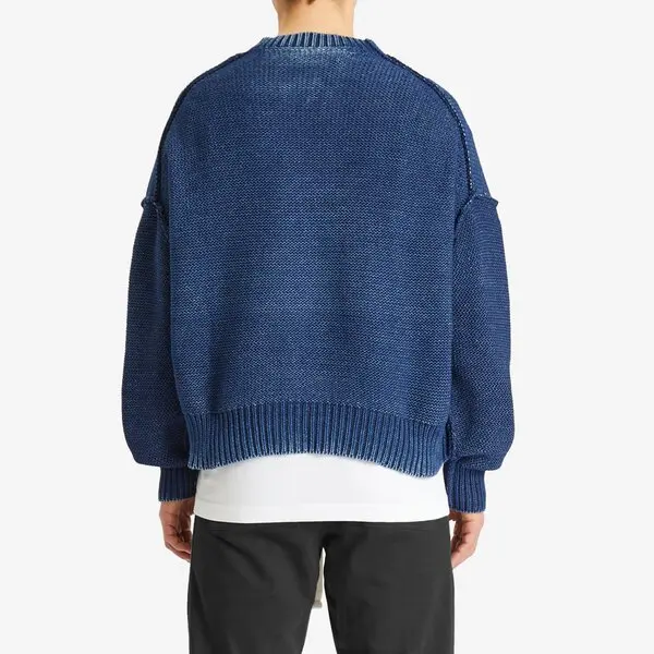 COLE BUXTON Collegiate Crest Knit Sweater - Navy