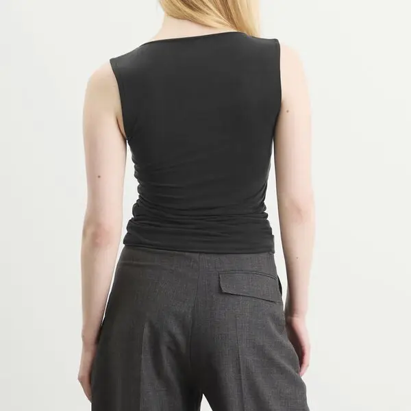 ST. AGNI Cupro Jersey Top - Black