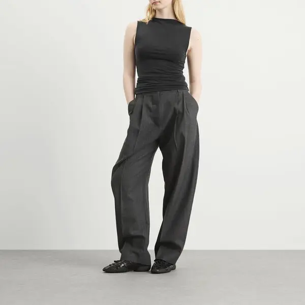 ST. AGNI Cupro Jersey Top - Black