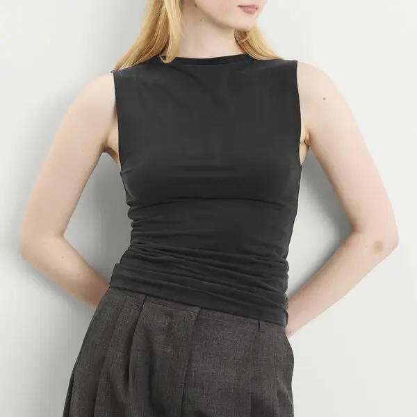 ST. AGNI Cupro Jersey Top - Black