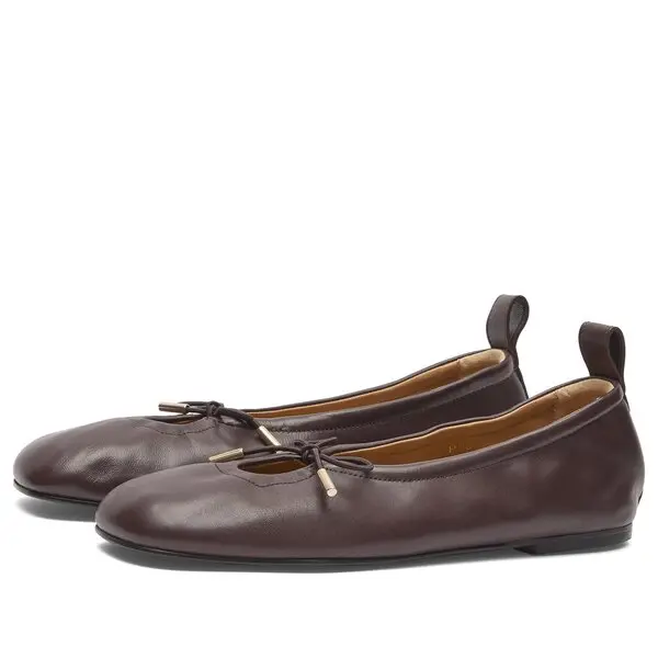 ALOHAS Rosalind Leather Ballet Pumps - Brown