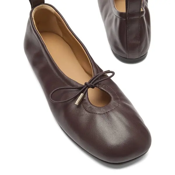 ALOHAS Rosalind Leather Ballet Pumps - Brown