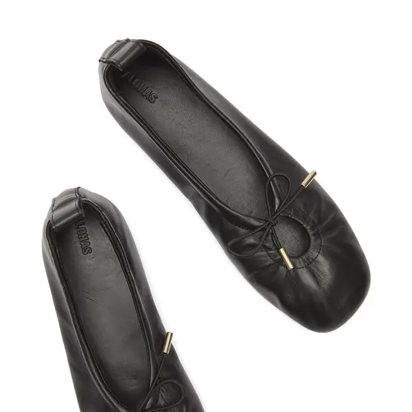 ALOHAS Rosalind Leather Ballet Pumps - Black