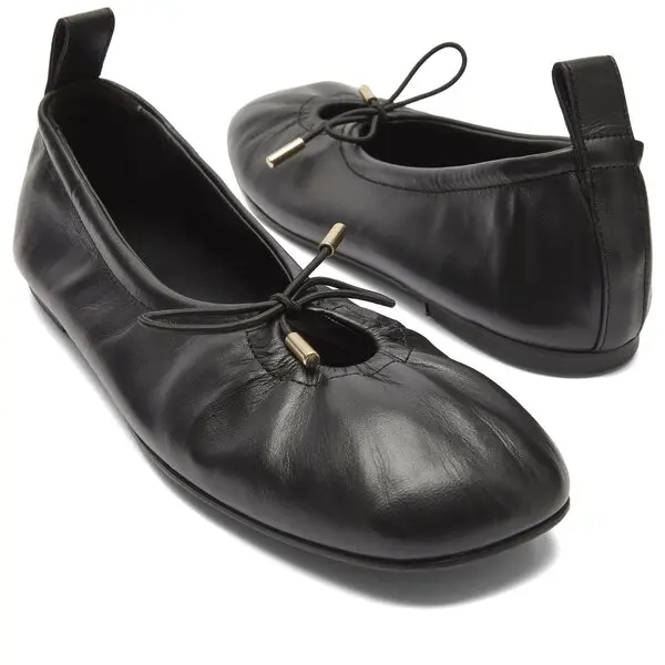 ALOHAS Rosalind Leather Ballet Pumps - Black