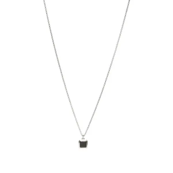 SERGE DENIMES Onyx Armour Pendant Necklace - Silver
